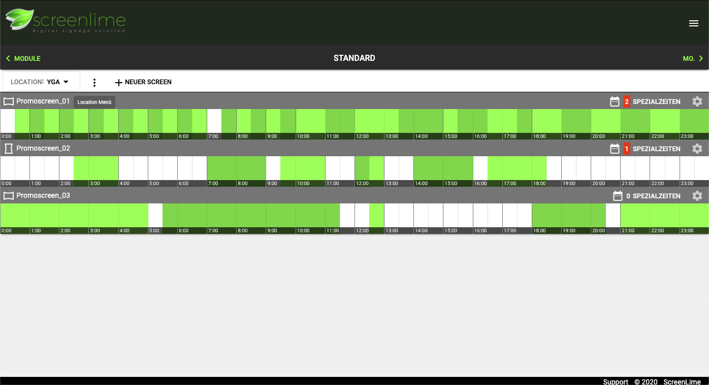 ScreenLime® Screen Manager PWA for Digital Signage